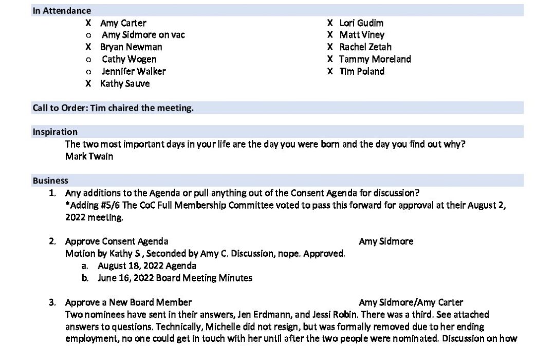 CoC Board Minutes 08-18-22 | Central Minnesota Housing Partnership